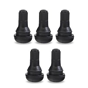 UGSHY 5 PCS Snap-in Tire Valve, TR412 Short Valve Stem, for Tubeless 0.45 Inches Rim Holes on Standard Vehicle Tires (Black)