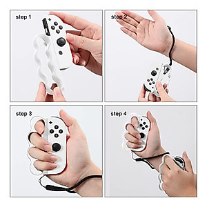 ECHZOVE Grips for Fitness Boxing Switch, Controller Accessories Compatible with Nintendo Switch Sports and Switch Boxing Game, 2 Packs-White