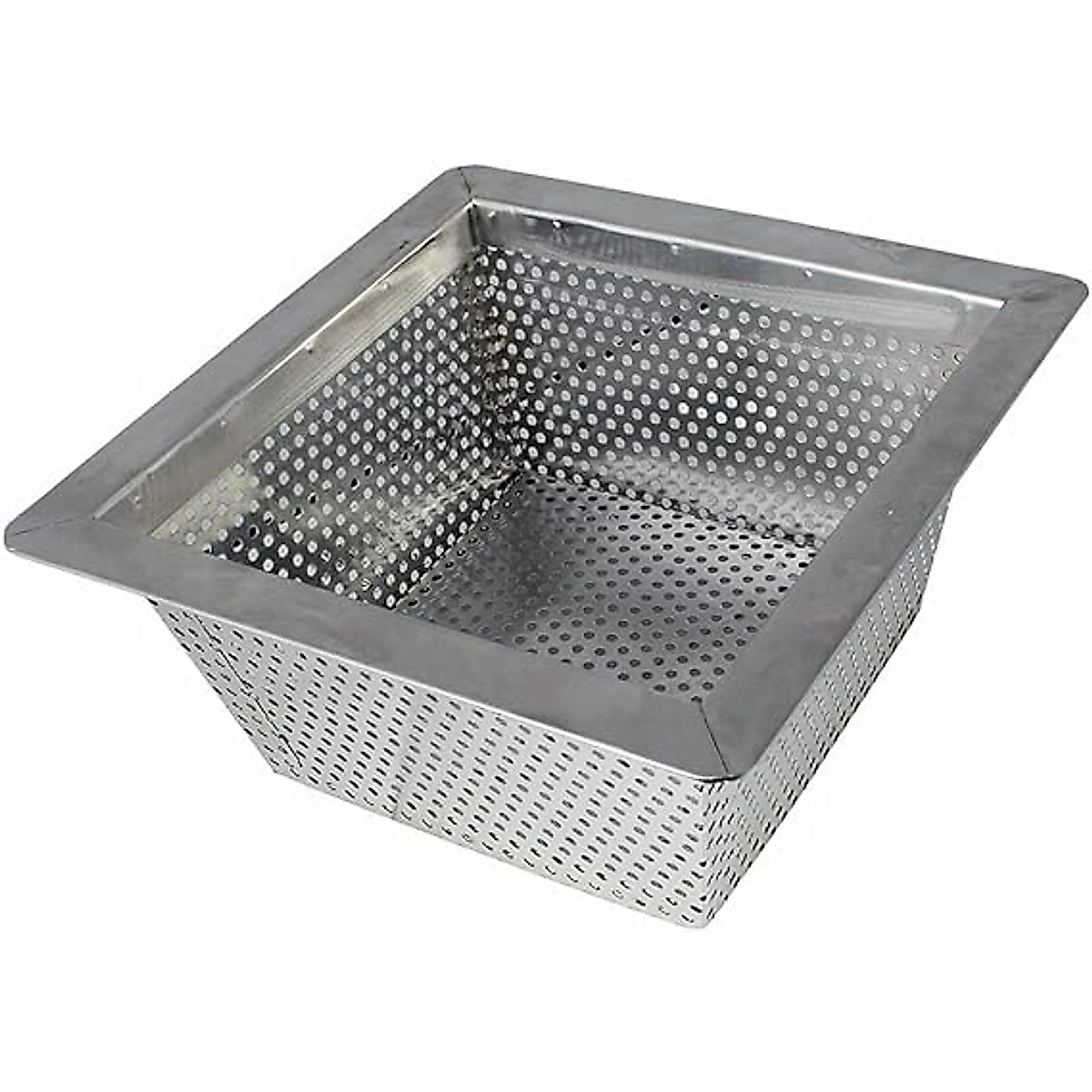 Express KitchQuip Commercial Flood Drain Strainer (Stainless Steel, 10" x 10" x 5")