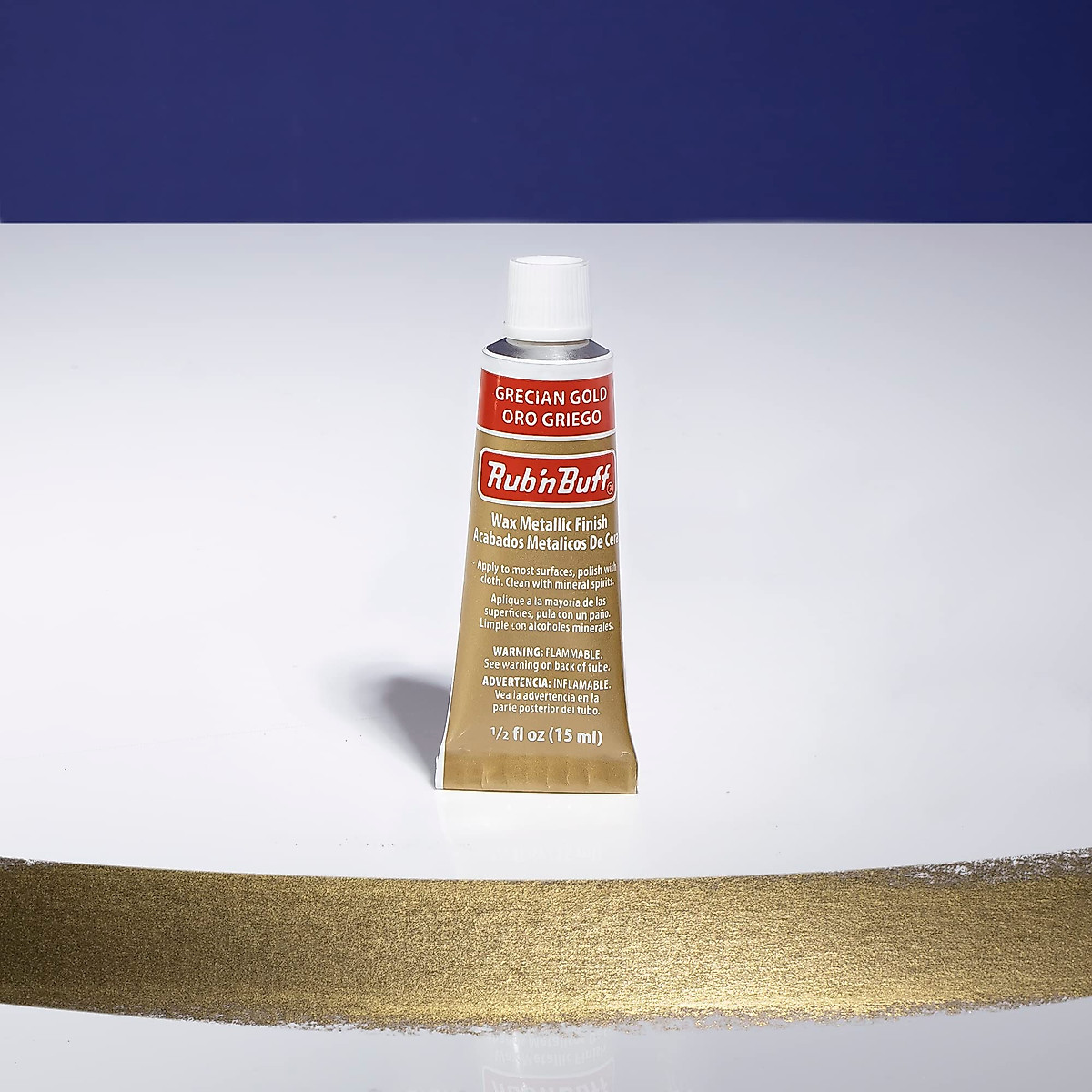 AMACO Rub n Buff Wax Metallic Finish - Rub n Buff Grecian Gold 15ml Tube - Versatile Gilding Wax for Finishing Furniture Antiquing and Restoration - Rub and Buff Colors Single Tube