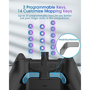 Paddles for Xbox One S/X Controller (NOT for Series S/X Controller), AOJAKI Xbox One Controller Back Button Attachment, with 2 Programming Back Buttons/Memory Function/ 3.5mm Audio Jack