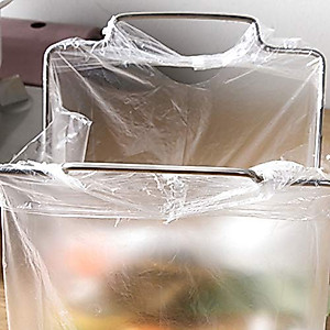 Cabilock Metal Stand Dish Cloth Holder Stainless Steel Garbage Bag Shelf Countertop Folding Trash Bag Bracket Dishcloth Towel Holder Organizer Rack Folding Bracket Metal Brackets