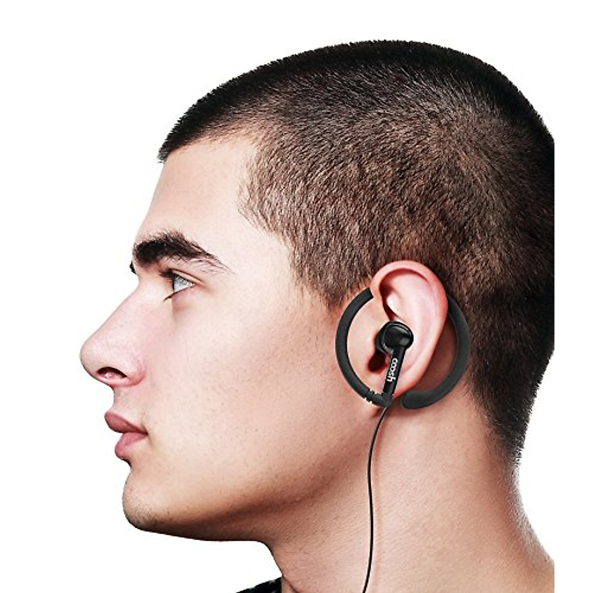 Coosh ADIB071SG3B1L Wired Comfort in-Ear Earbuds Headphones with Removable Earhooks (Black)