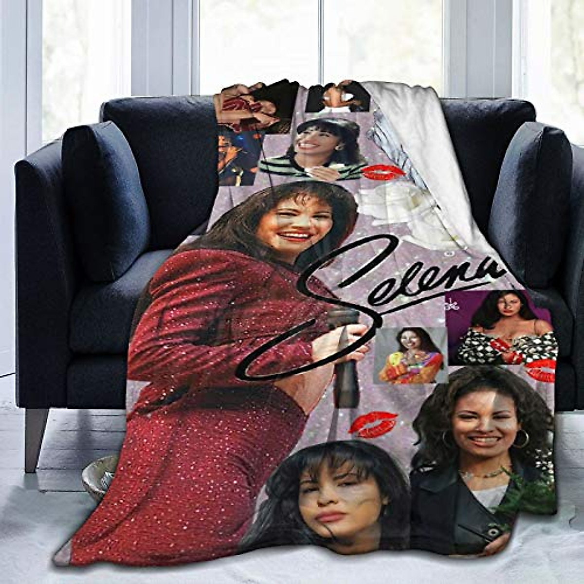 Uilove Selena Quintanilla Fleece Blanket Soft Cozy Throw Blanket Flannel Blankets for Couch Bed Living Room 50X40 Inch