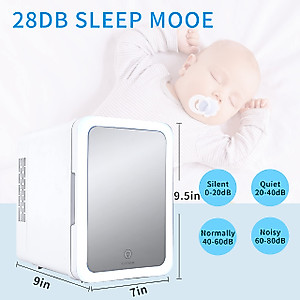 ZLPTEAM Mini Fridge 4 Liter, Mirror Mini Fridge, Skin Care Fridge, Beauty Fridge
