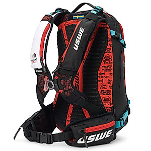 USWE Pow 25L, Ski and Snowboard Backpack with Back Protector, for Men and Women. Insulated Snow Hydration Pack with Thermo Cell Freeze Protection. Bounce Free. Black.