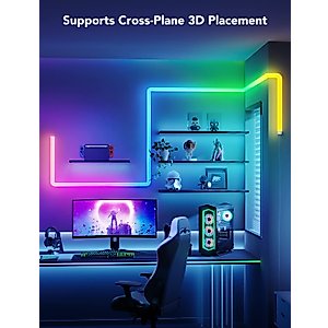 Govee RGBIC 3D Wall Light Glide, AI Sync Box with Monitor Backlight