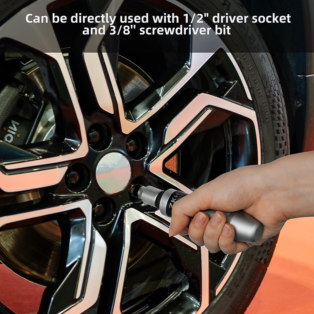 ZKH 1/2" CR-V Hand Impact Screwdriver, Manual Reversible Impact Driver Includes 12-Piece Slotted, Phillips, Hexagonal Bit Set, Disengage Rusted Fasteners or Frozen Bolts, Ideal Hand Tool for Men, Dad