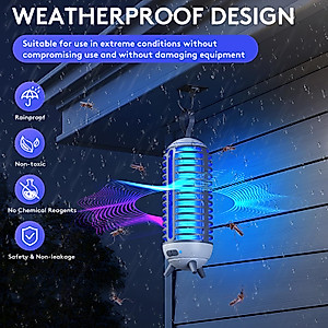 Bug Zapper, Mosquito Zapper Led Light 2 in 1 for Outdoor and Indoor, Wireless Electric Bug Zappers Battery Powered Rechargeable, Insect Fly Traps Fly Zapper for Home Backyard Camping Patio, White