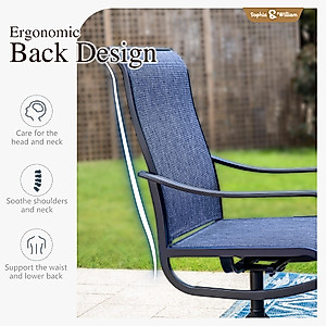 Sophia & William Outdoor Dining Set Patio Dining Set for 4 Outdoor Table and Chairs 5 Pieces with Swivel Patio Chairs 37"x 37" Metal Table for Garden Pool All Weather Blue