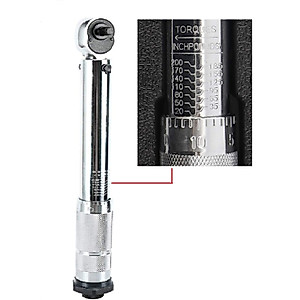 FreeTec 1/4" Drive Adjustable Click Torque Wrench 20-200 Inch-Pound