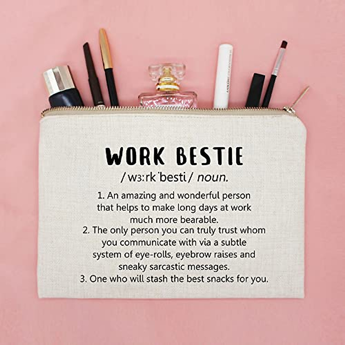 Work Bestie Gift, Funny Coworker Gift, Work Bestie Definition, Work Best Friend, Work Friend Makeup Bag, Work Friend Gift, Work Bestie Birthday Gift