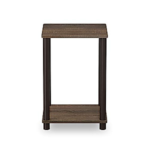 FURINNO Turn-N-Tube Haydn End Table, 1-Pack, Walnut/Brown