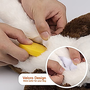 NA Extragele Heartbeat Toy Puppy Toy Heartbeat Stuffed Toy Dog Anxiety Toy Dog Behavioral Aid Toy for Pet Cuddle Comfort Soother Sleep Aid Calm,Dog Plush Toy with Heartbeat，White and Dark Brown