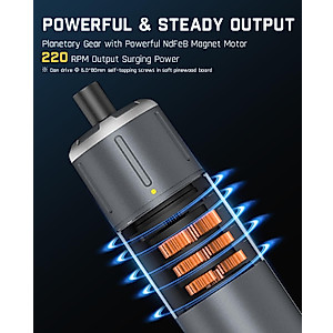 Fanttik S1 Pro 3.7V Electric Screwdriver, Power Screwdriver, 14 S2 Steel Bits, 3 Torque Settings, Max 6 N.m, 2000mAh Battery, LED Light, 1/4''Hex, Cordless Screwdriver for Furniture/Desktop Computer