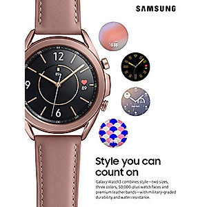 SAMSUNG Galaxy Watch 3 (41mm, GPS, Bluetooth) Smart Watch with Advanced Health Monitoring, Fitness Tracking, and Long Lasting Battery - Mystic Bronze (US Version)