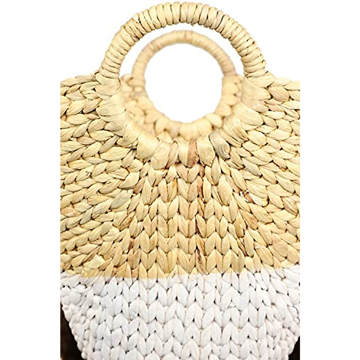 CosmoLiving by Cosmopolitan Seagrass Handmade Two Toned Storage Basket with Handles, Set of 4 17", 15", 13", 12"W, Brown