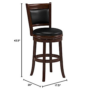 Ball & Cast Swivel Pub Height Barstool 29 Inch Seat Height Cappuccino Set of 1