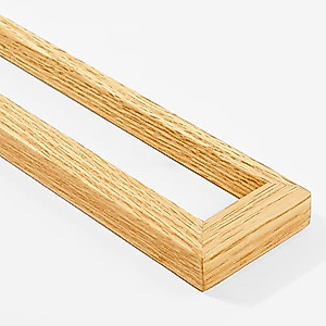 CRAFT KITTIES Wall Mounted Towel Rail, Hand Towel Holder, 18” Towel Rack for Bathroom, Wooden Rustic Towel Rail (Red Oak Wood)