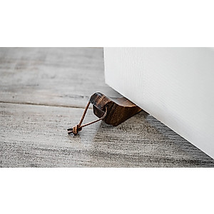 Door Stopper Decorative – 3Pcs Set Door Stop – Wooden Door Wedge – Beech Wood, Dark Acacia, Walnut – Lovely Bird Shaped Cute Door Stopper Wedge – Non-Slip Rubber Patches – Hanging Leather Strips