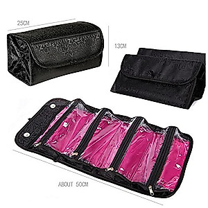 KOOTIPS Roll Up Travel Cosmetic Makeup Jewelry Toiletry Bag Organizer Camping Accessories Holder