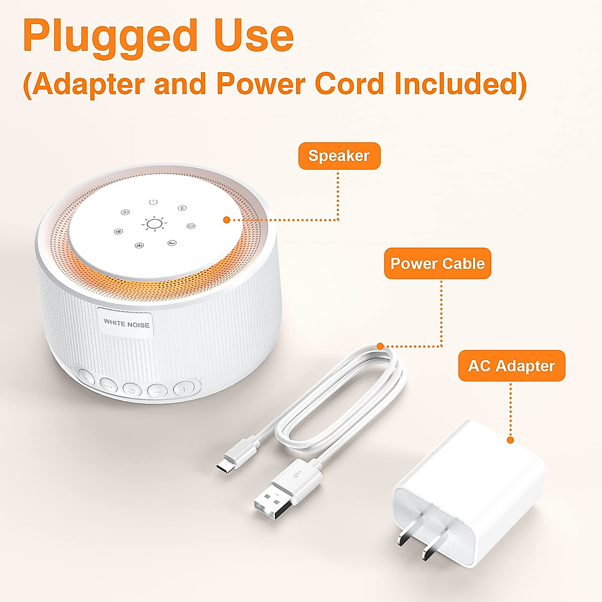 Sound Machine- STYFSCP White Noise Machine with 30 Natural Soothing Sounds 36 Level Volume Light 3 Timer Memory Function, Noise Machine Powered by AC or USB, Sleep Sound Machine for Adults Baby Kids