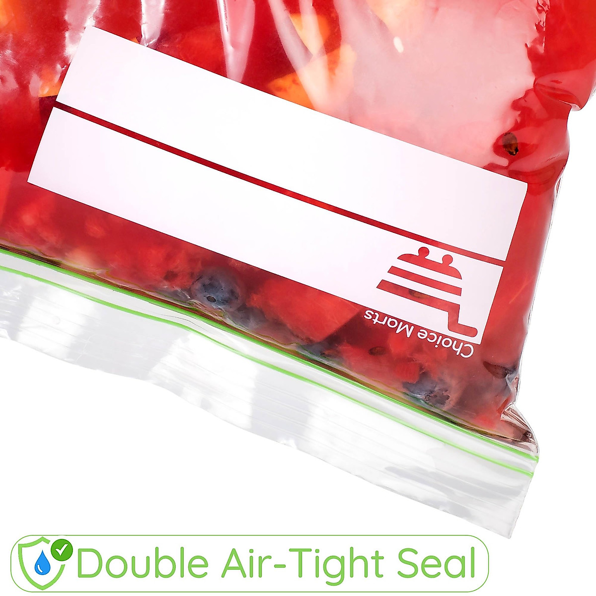 2 Gallon Ziplock Bags 25 Count Resealable Extra Strong and Leak Proof With Double Ziplock Perfect Freezer Bags for Berries Fruit and Food Great 2 Gallon Storage Bags