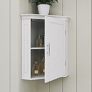 RiverRidge Somerset Corner Storage Wall Cabinet, White