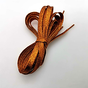 Glitter Shoe Laces (2 Pairs 45") Sparkly Shiny Flat Shoelace for Sneakers Canvas Athletic Girls' Cheerleading Shoes (2 pairs orange)