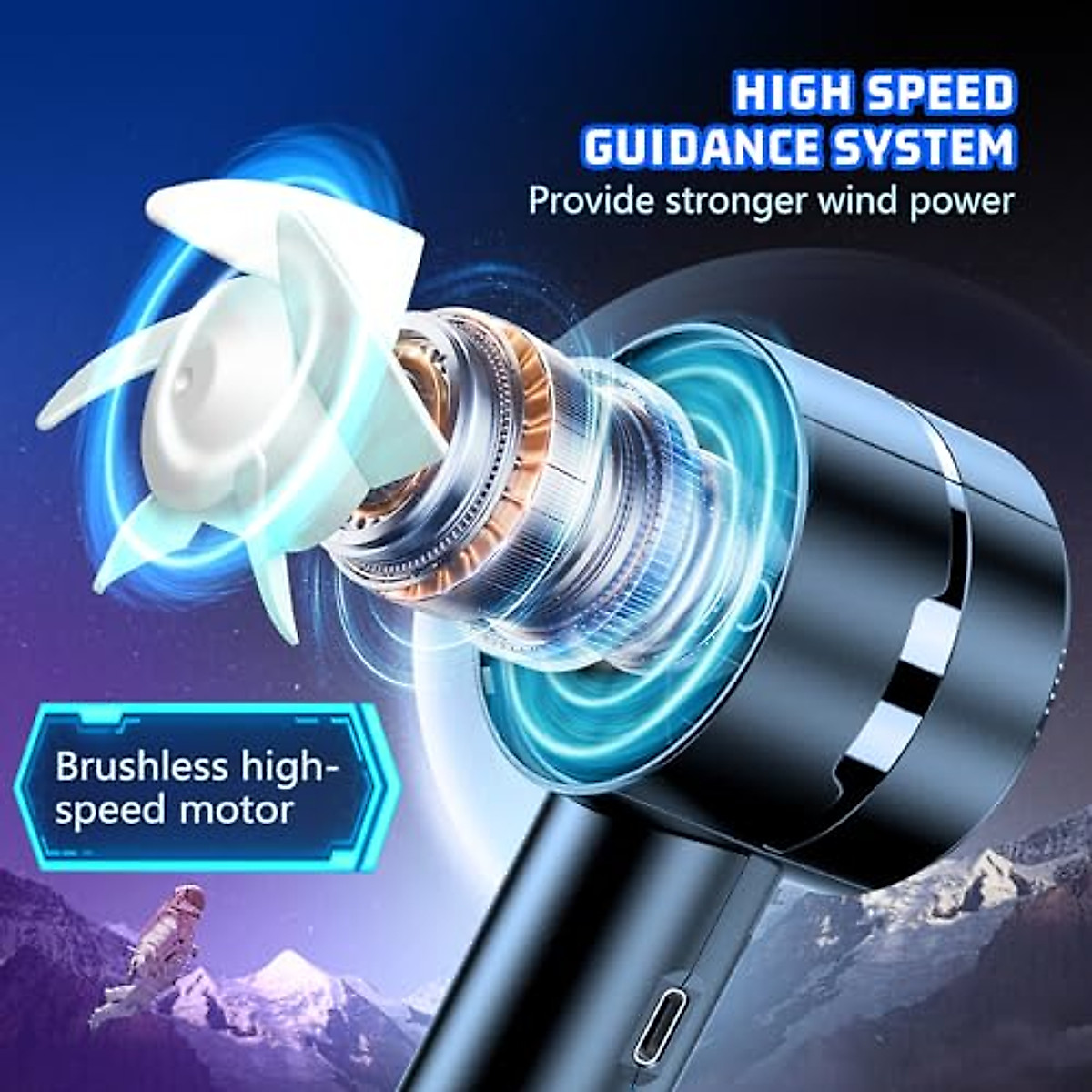 2pcs portable handheld fan personal fan portable neck fan small rechargeable fan usb mini small fan high speed motor lasts 4-16 hours 4-speed lanyard fan for summer outdoor travel children women gift
