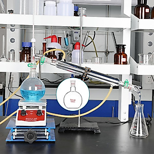 stonylab Heavy Wall Single Neck Borosilicate Glass Flat Bottom Boiling Flask, with 29/42 Standard Taper Outer Joint, 2000ml