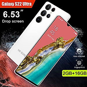 Unlocked Smartphones, 5G Android Smart Phone HD Full Screen Phone, Dual SIM Unlocked Cell Phone, 2+16G RAM, Long Battery Life, 6.53-inch Water Drop Screen Touch Screen Mobile Cell Phone (White)
