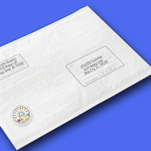 Happy Rainbow Heart Themed Thank You Customer Appreciation Sticker Labels for Small Businesses, 60 1.5" Circle Stickers by AmandaCreation, Great for Envelopes, Postcards, Direct Mail, & More!