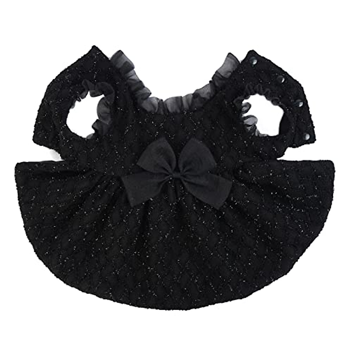 Lelepet Dog Dress, Shiny Dog Dresses for Medium Dogs Girl with Bowknot, Dog Birthday Dress, Puppy Party Dress Dog Wedding Dress, Pet Costume Christmas Dress for Dogs, Black, M