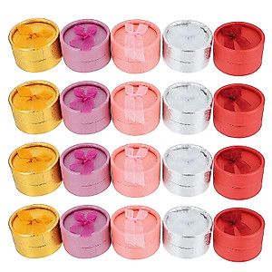Cabilock 20pcs Box Round Jewelry Box Finger Ring Gift Case Earring Case Organizer Locket Ring Jewellery Gift Boxes Ring Boxes for Jewellery Decor Mesh Lovers Earrings Storage Tray