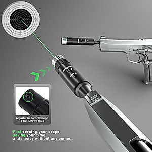 Tyseam Green Laser Bore Sighter Kit with 2 Sets of The Adapters for .17 to 12GA Caliber Rifle, Pistols, Handgun Universal Hunting Bore sighter Kit with Press Switch & Batteries