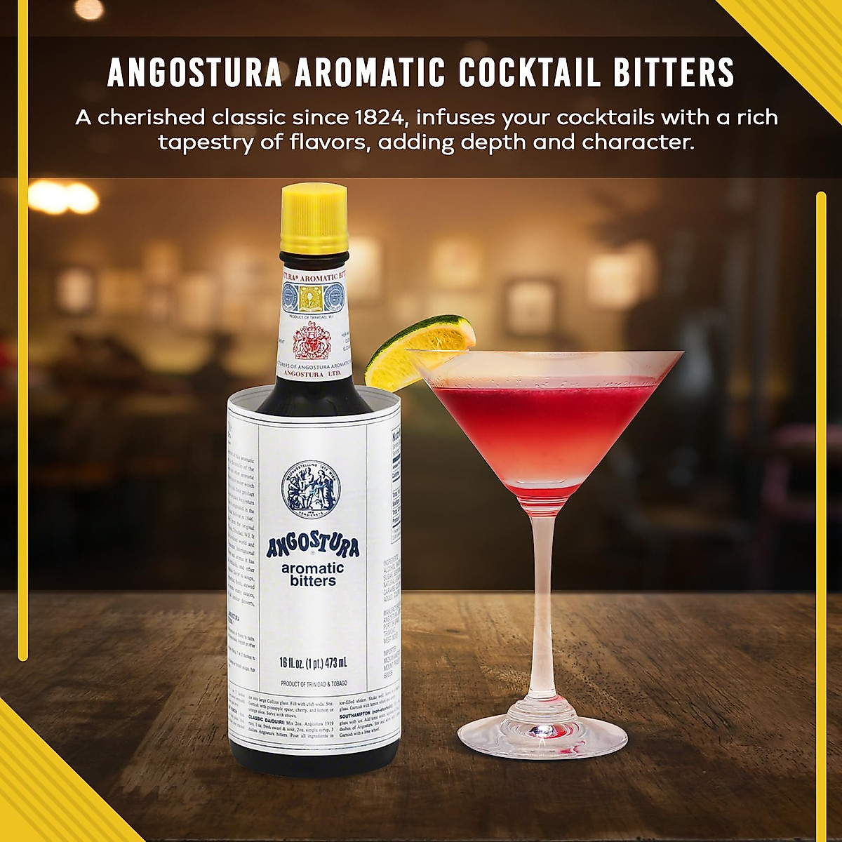 Angostura Bitters 16 oz - Angostura Bitters for Cocktails – Old Fashioned Cocktail Bitters Bar Essential for Drinks and Culinary Recipes with Parkway Distributors Ship Safe Bag