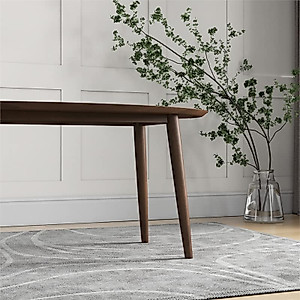 Rivol Mid Century Modern Style Solid Wood Walnut Oval 67" Dining Table