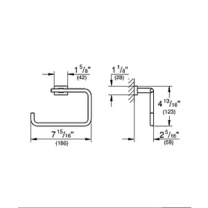 Grohe 40510001 Essentials Cube Metal 7.48-in. Towel-Ring, Starlight Chrome