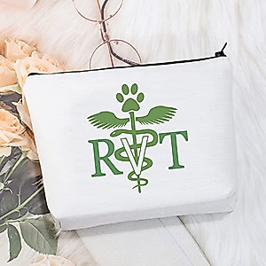 RVT Registered Veterinary Technician Gifts Makeup Bag Vet Tech Gifts RVT Graduation Gifts Thank You Gift Cosmetic Zipper Bag (RVT Gifts Makeup Bag)