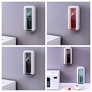 XKTEI Wall Mounted Chopstick Storage Box,Chopsticks Holder,Chopstick Cage,Spoon Knife and Fork Storage Box,Utensil Organizer With Lid,Utensil Holder Cutlery Caddy,Utensil Storage With Lid,Black Grey