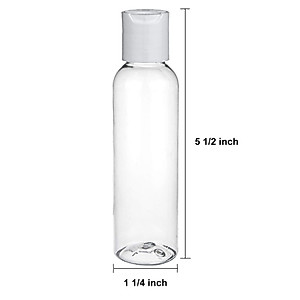 Bekith 30 Pack 4oz Plastic Squeeze Bottles with Disc Top Flip Cap, Clear Refillable Containers For Shampoo, Lotions, Liquid Body Soap, Creams