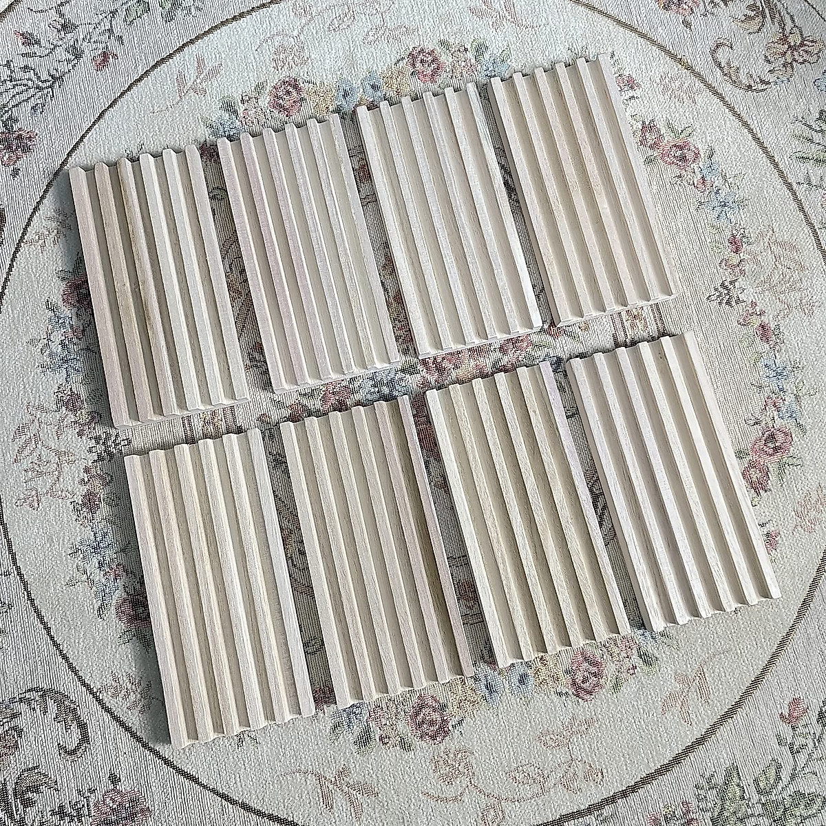 SUTIMSHE Set of 8 Mexican Train Domino Trays,Natural Wood Domino Racks, Domino Tiles Holders,Chickenfoot and Other Dominoes Games,Dominoes NOT Included