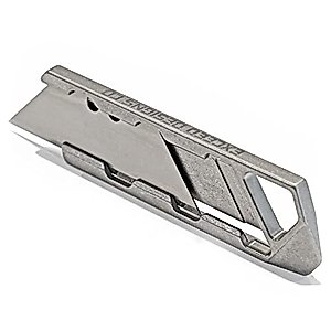 Exceed Designs TIRANT RAZOR-M 3.0 MagLock Micro Slide Utility Knife & Pry Bar (Stonewashed + Silver Magnets) 6Al-4V Titanium Pocket Knife, EDC Tool, Box Cutter