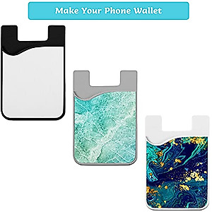 Frienda 12 Pieces Sublimation Silicone Phone Card Holder Silica Gel ID Business Credit Card Pocket Silicone Adhesive Back Pocket for Most Smartphones