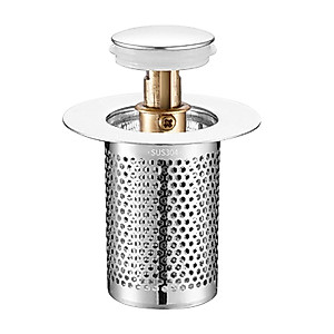Pop Up Sink Drain Strainer, Anti Clogging Bathtub Drain Stopper, Drain Plug Stopper, Sink Drain Stopper, Washbasin Bathtub Drain for Lavatory, Anti Clogging Bathroom Hair Catcher for Shower Drain