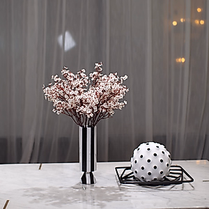 UD Babys Breath Artificial Flowers 8 Bundle Real Touch Fake Gypsophila Plastic Silk Flowers for Home DIY Garden Decor Wedding Party (White)