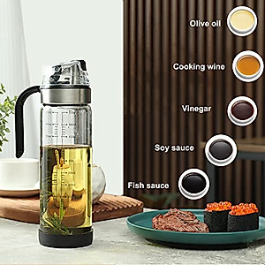 CHEFTOON Olive Oil Dispenser Bottle, Auto Flip Oil bottles for kitchen, 18 OZ Olive Oil Dispenser with Leakproof Cap, Easy Clean Oil and vinegar dispenser set of 2