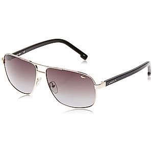 Lacoste Men's L162S Rectangular Sunglasses, Gold/Brown, 61 mm