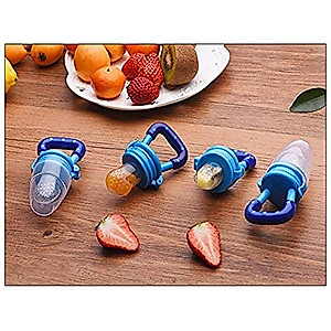 Baby Fruit Feeder Pacifier 3Pack-Fresh Food Feeder-Silicone Nipple Teething Toy-Silicone Pouches for Toddlers & Kids